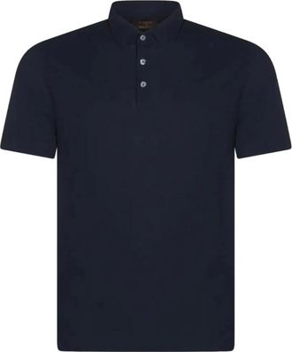 Zanone Homme, Tops, Bleu, Taille: L Polo Slim Fit Ice Cotton