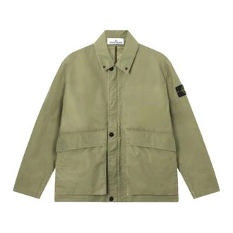 Stone Island Homme, Vestes, Vert, Taille: L Veste Coach en cire pigment&eacute;e