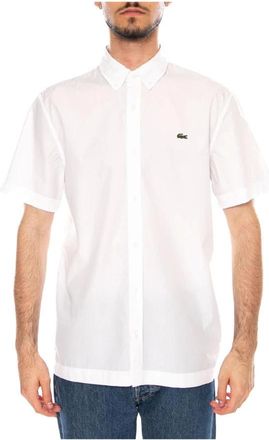 Lacoste Homme, Chemises, Blanc, Taille: XL Chemise &agrave; manches courtes en popeline coupe classique