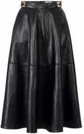 Elisabetta Franchi Femme, Jupes, Noir, Taille: 44 FR Jupe cuir eco longue noire Elisabetta Franchi Femme