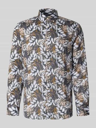 Christian Berg Regular Fit Leinenhemd mit Buton-Down-Kragen