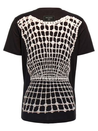 Balmain Womens Black Organic Cotton T-Shirt