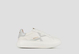 Alexander Smith College Woman in white with light azure logo and back