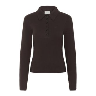 Gestuz Top Polo LS pour Femmes - Femme - Tops - Brun - Taille: 40 FR