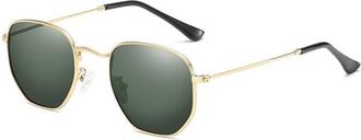 Generic Lunettes De Soleil Polaris&eacute;es &Agrave; Monture M&eacute;tallique Irr&eacute;guli&egrave;re For Hommes Et Femmes, Lunettes De Soleil De F&ecirc;te De Vacances &Agrave; La(Green)