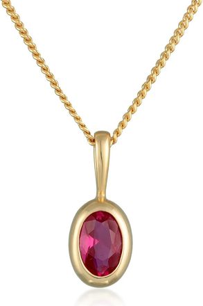 Elli Halsketten - Halskette Rubin synthetisch Soltiär Klassik 375er - Gr. unisize - in Gold - für Damen