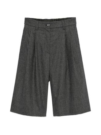 Emporio Armani Flannel Wool-Blend Shorts - Grey