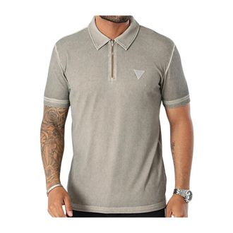 Guess Homme, Tops, Gris, Taille: S Polo Zippé