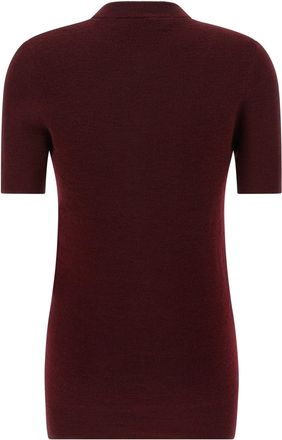 Prada Womens Bordeaux Virgin Wool Cardigan Clothing