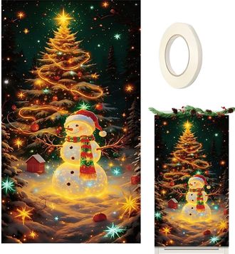 Generico Weihnachtsabdeckung f&uuml;r Hauptt&uuml;r, 178 x 89 cm, Fluoreszierendes Schild, Hintergrund f&uuml;r die Weihnachtsfeier, Haus, Innen- und Au&szlig;enbereich