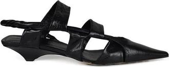 Bottega Veneta Sandalen - Strappy Black Leather Bv Point Sandals - Gr. 37,5 (EU) - in Schwarz - f&uuml;r Damen