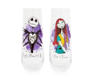 Silver Buffalo The Nightmare Before Christmas Jack and Sally Gl&auml;ser ohne Stiel, geriffelt, 2 St&uuml;ck