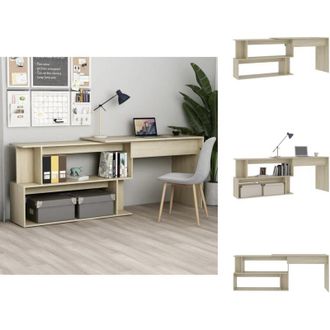 vidaXL Eckschreibtisch Sonoma-Eiche 200x50x76 cm Holzwerkstoff - Holz Schreibtisch - Eckschreibtisch - Schreibtisch Sonoma Eichenfarben - Home Office M&ouml;bel