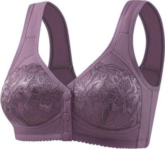 Generic Soutien-gorge d&eacute;contract&eacute; boutonn&eacute; respirant sans rassemblement danneaux en acier 2026, violet fonc&eacute;, 74