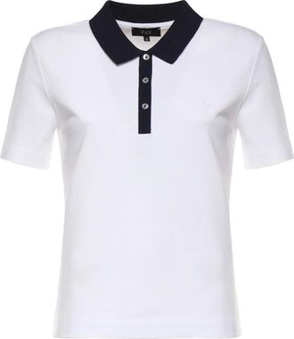 Fay Femme, Tops, Blanc, Taille: 38 FR Polo Boutonn&eacute; &agrave; Col