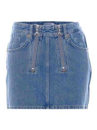 Marine Serre Mini Jupe - Bleu
