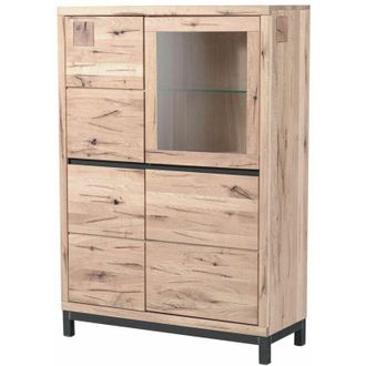 Massivmoebel24 Highboard Wildeiche 103x40x148 bianco ge&ouml;lt VILLANDERS 205