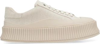 Jil Sander Femme, Chaussures, Beige, Taille: 39 EU Baskets &agrave; plateforme en toile