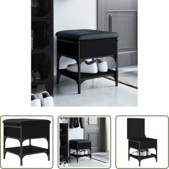 vidaXL Schuhablage - Schuhbank Schwarz 42x42x45 cm Holzwerkstoff