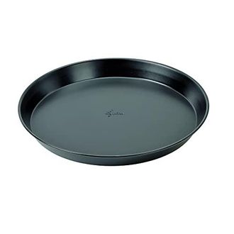 Lagostina Gustosa Plat &agrave; pizza rond en acier anti-adh&eacute;sif pour four, noir, diam&egrave;tre 32 cm