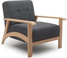 Cavadore Cavadore Sessel Billan / Polstersessel im skandinavischen Design mit massivem Holzgestell in Buche / 78 x 88 x 106 / Mehrfarbiger Strukturstoff, Dunke