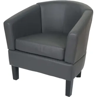 Hhg Lounge-Sessel 864, Sessel Clubsessel Cocktailsessel, MVG-zertifiziert Kunstleder grau