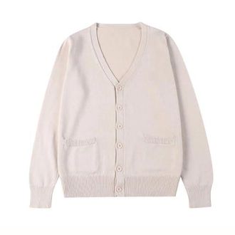 Generic Femmes Col V Solide Tricot Top Cardigan Mode Cardigan Printemps Fin Manches Longues Slim Vestes, beige, Taille XL