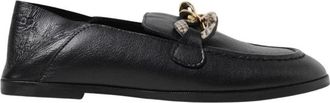 See By Chlo&eacute; Femme, Chaussures, Noir, Taille: 38 EU Mocassins noirs en cuir avec d&eacute;tail de cha&icirc;ne