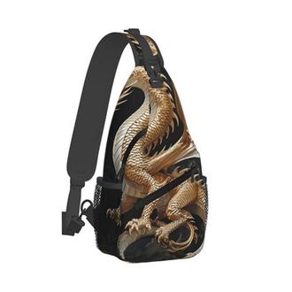 Generic R&eacute;glable Sacoche Homme Bandouliere Roi Dragon Cool Sac &agrave; Bandouli&egrave;re Multifonction Sac DEpaule pour Voyage Cyclisme Randonn&eacute;e
