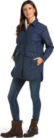 Ariat Womens Belmont Shirt Jacket Long Sleeve in Navy, Size X-Small, by Ariat