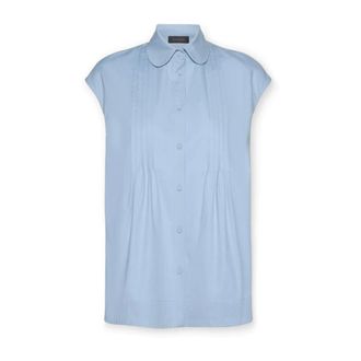 Elena Miro Hemden aus Baumwollmischung mit Falten - - Blouses & Shirts - Damen - Blau - 6XL