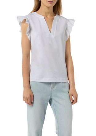 Comma T-Shirt mit Volant&auml;rmel