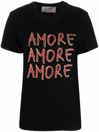 Alessandro Enriquez t-shirt à logo Amore brodé - Noir