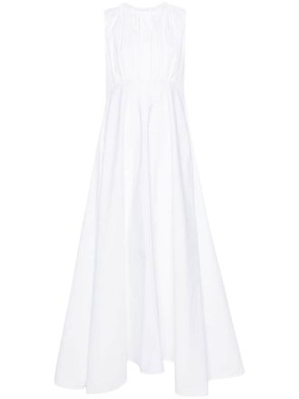 Jil Sander Maxikleid aus Baumwolle - Wei&szlig;