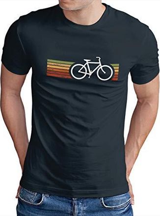 OM3 T-shirt de v&eacute;lo r&eacute;tro - Homme - Cycliste Cycliste Cycliste V&eacute;lo - S - 5XL, bleu marine, L