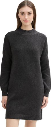 Tom Tailor Damen 1044673 Basic Mini-Strickkleid, 10522-Shale Grey Melange, L