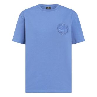 Etro L&auml;ssiges blaues Kurzarm-T-Shirt - - Tops - Damen - Blau - XS