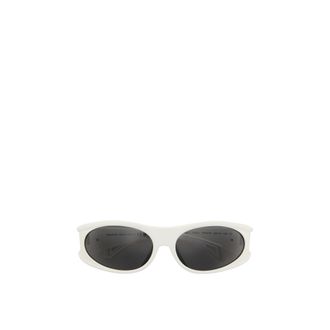 Moncler Moncler Traill Oval Sunglasses, Unisex, White, Size: 64