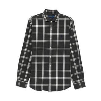 Polo Ralph Lauren Kariertes Baumwollhemd - - Shirts - Herren - Grau - L