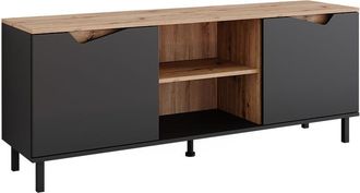 Vicco Lowboard Marelle, Anthrazit/Artisan, 150 x 60 cm mit 2 Türen