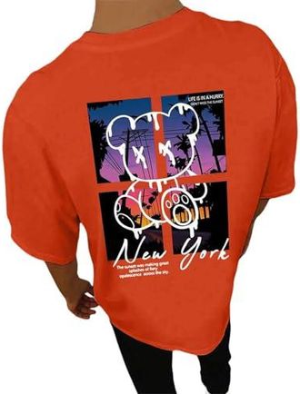 Generic T-shirt imprim&eacute; dos pour homme - T-shirt d&eacute;t&eacute; &agrave; manches courtes - T-shirt tendance - Style r&eacute;tro - Chemise d&eacute;contract&eacute;e pour gar&ccedil;on - Col rond - Grand