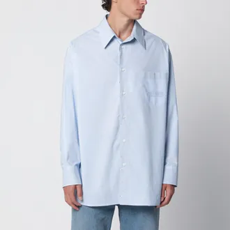 Maison Margiela Hellblaues Hemd aus Baumwollpopeline