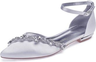 Generic Chaussures Mari&eacute;e Plates Confortable Femme Confortable Plates Mariage Chaussures Plate Mariee Robe 2Cm,Blanc,42 EU