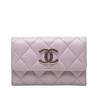 Chanel Porte-cartes matelass&eacute; doccasion - Femme - Pre-owned - Violet - Taille: ONE Size