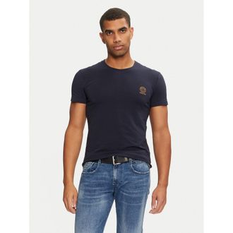 Versace T-Shirt AUU01005 1A1001 Dunkelblau Regular Fit