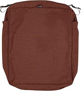 Classic Accessories Montlake wasserabweisender Sitzkissenüberzug für den Außenbereich, rechteckig, für Terrassenmöbel, Stuhlkissen, 58,4 x 63,5 x 12,7 cm, Henna-Rot melie