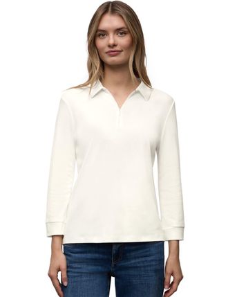 Street One Poloshirt mit Zipper Off White 40