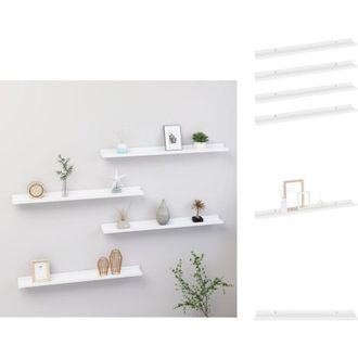 vidaXL Wandregale 4 Stk. Wei&szlig; 80x9x3 cm - Wandregal - Regal Wei&szlig; - M&ouml;bel F&uuml;r Die Wand - Wohnzimmerdeko - Ablagefl&auml;che