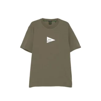 HUGO BOSS Logo-Print Cotton T-Shirt - Green