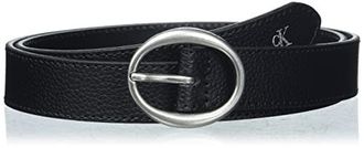 Calvin Klein Jeans Femme Rounded Buckle Belt 25mm ceinture, Noir, 75 EU